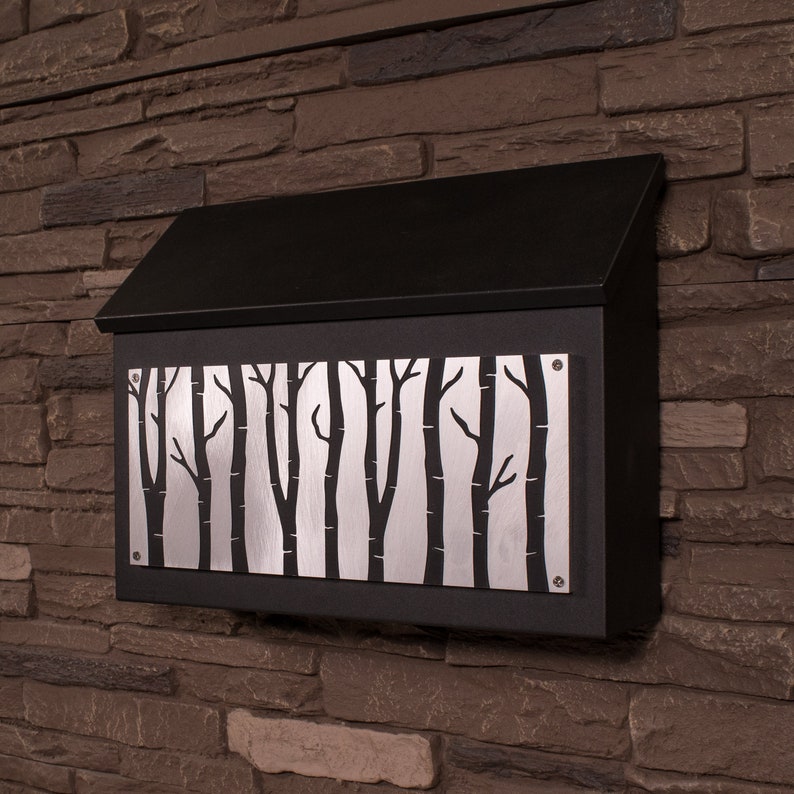 Birch Tree Wall Mount Mailbox Horizontal | Etsy
