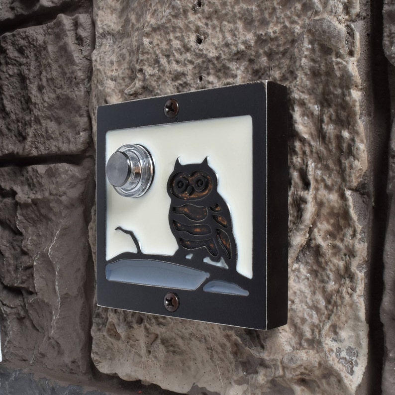 Owl Doorbell With Lighted Button - Etsy