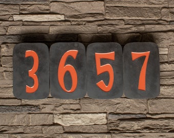 Modern House Numbers Styx Font in Brushed Aluminum Finish | Etsy