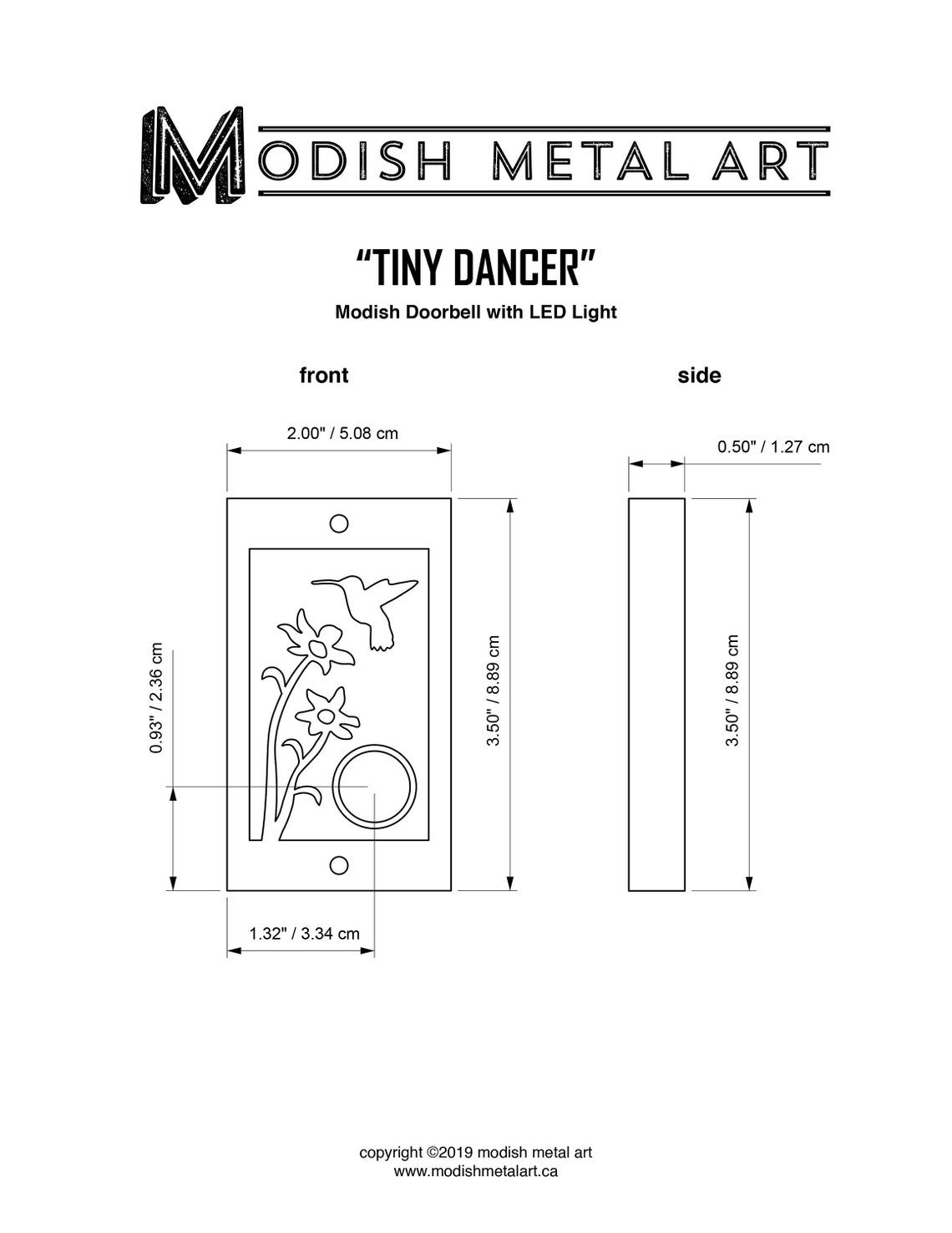 Hummingbird Doorbell With Lighted Button - Etsy