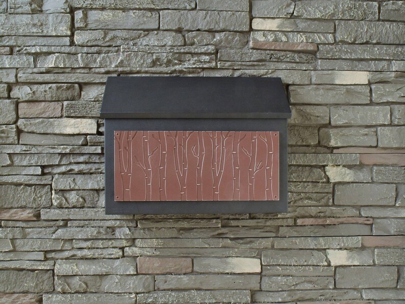 Birch Tree Wall Mount Mailbox Horizontal | Etsy
