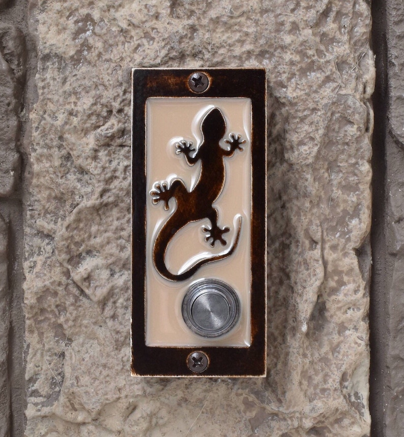 Gecko Doorbell With Lighted Button | Etsy