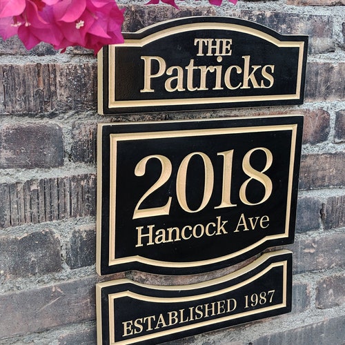 Family Name Address Sign Metal Address Plaque for House Last - Etsy