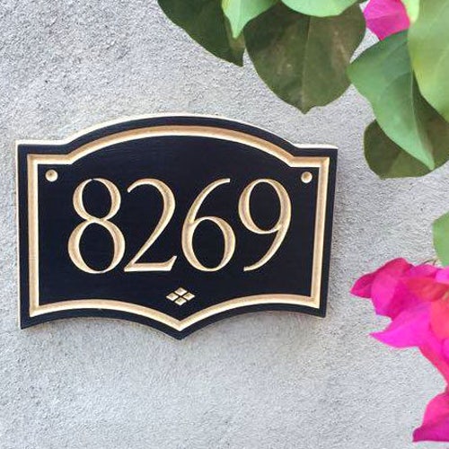 Address Plaque ARCH / CARVED STONE / Sign / Marker / Slate / | Etsy