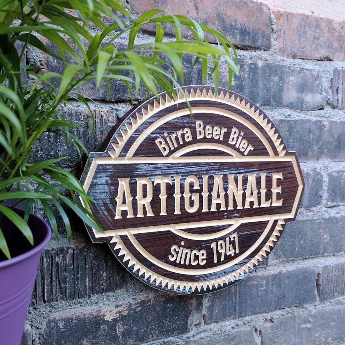 Vintage Style Sign With 3 Customizable Lines Shop Sign Man | Etsy