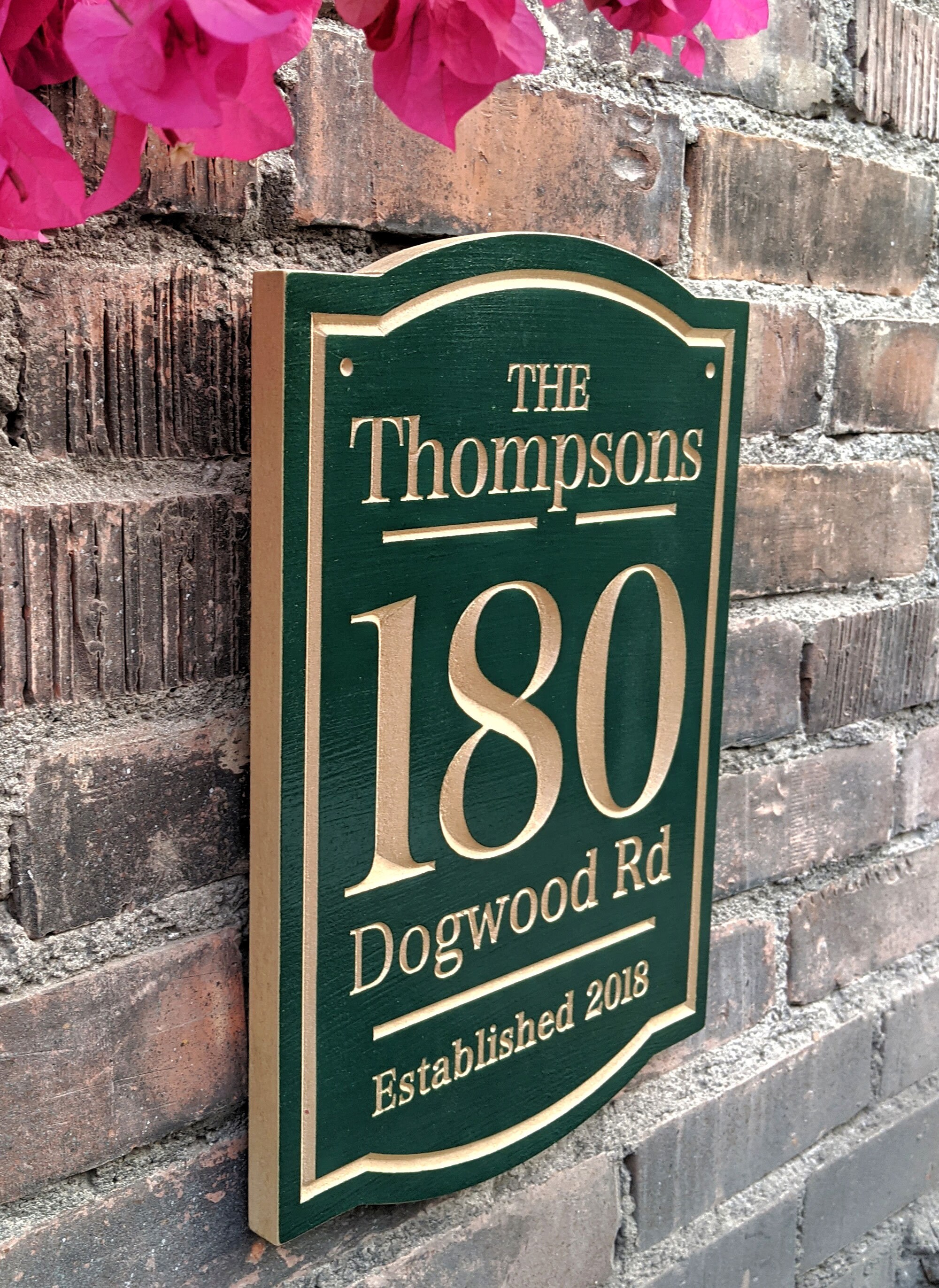 10.5x 14 Vertical House Number Engraved Plaque | Etsy