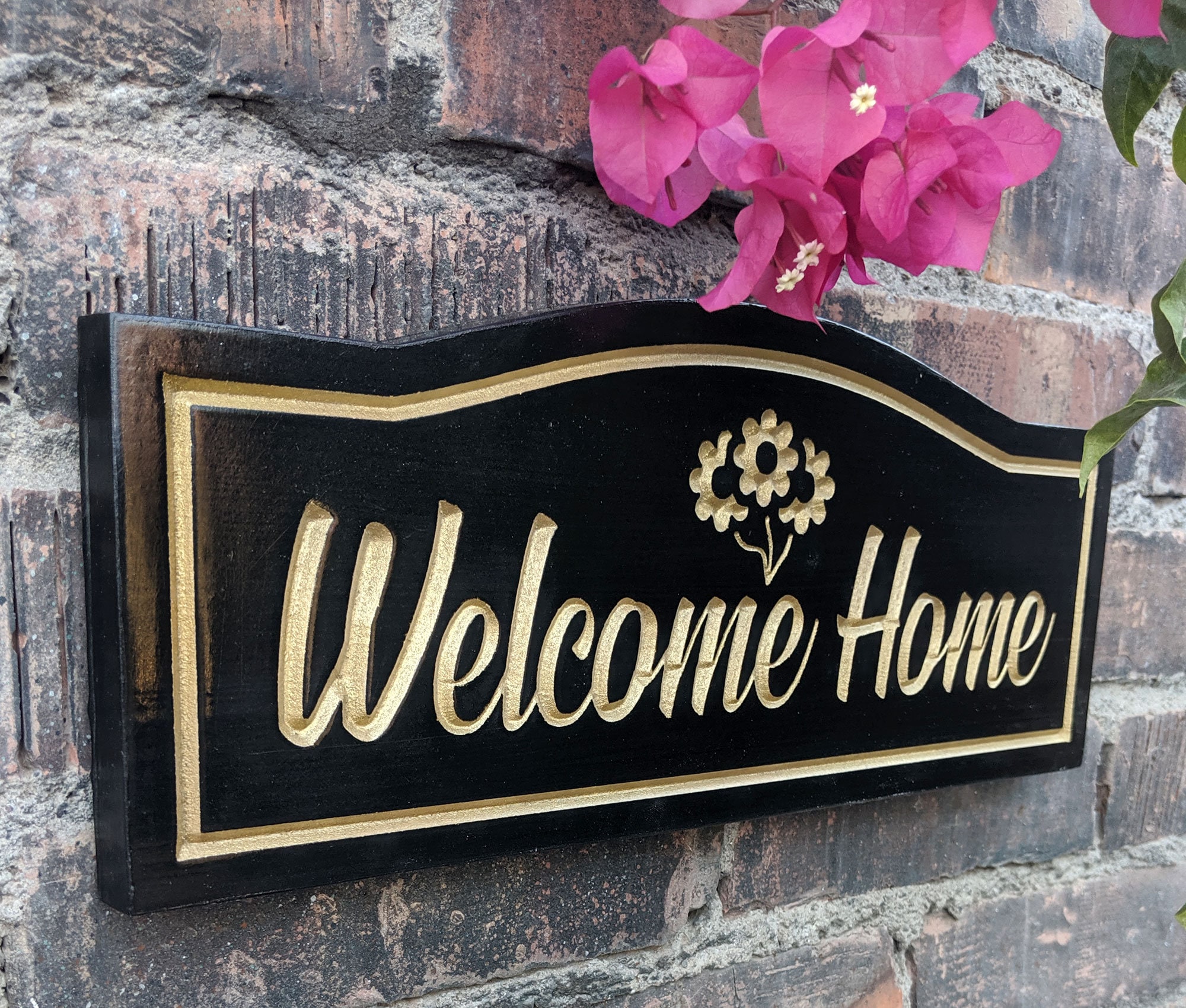 14 x 5.5 Welcome Home Engraved Plaque | Etsy