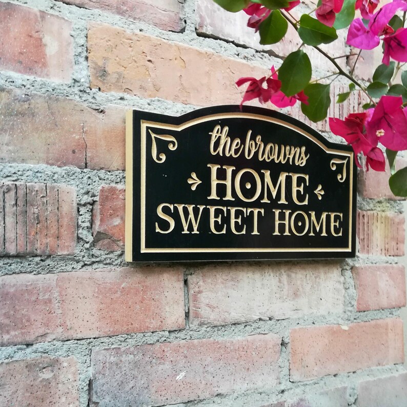 12 X 6.5 Home Sweet Home Sign Family Name House - Etsy