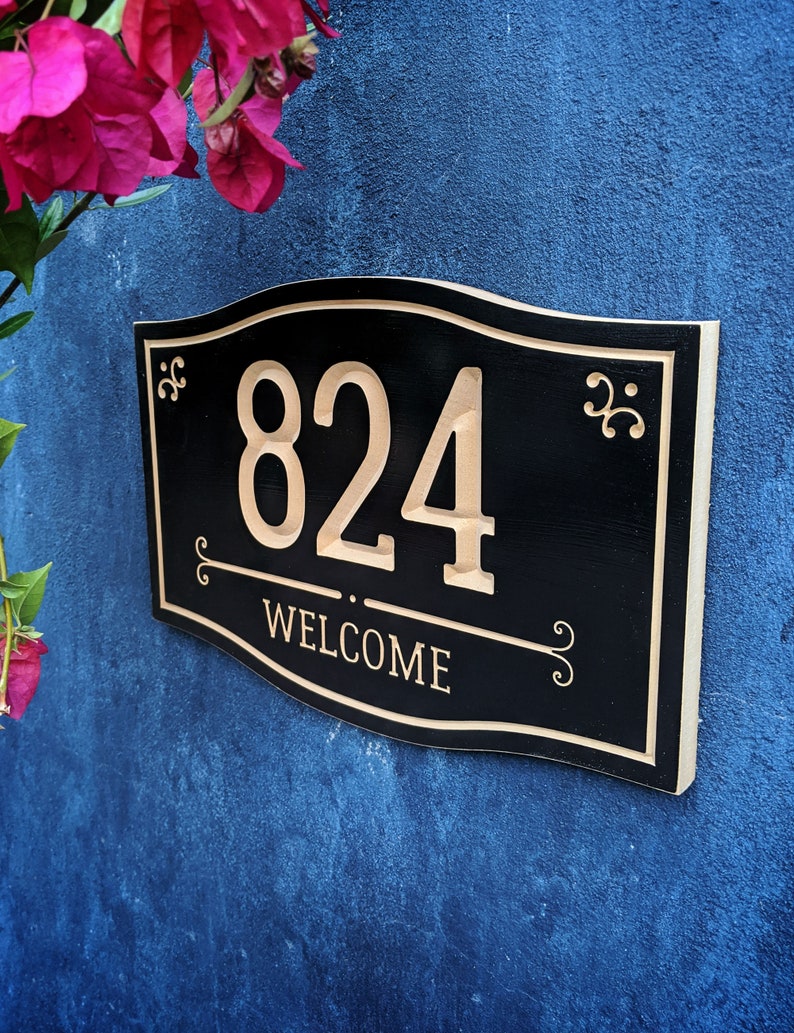 14"x 9.5" House Number Engraved Plaque, Housewarming Gift, Open House ...