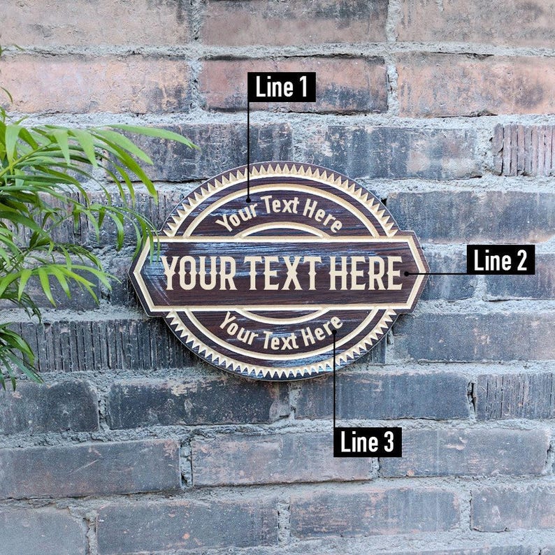 Vintage Style Sign With 3 Customizable Lines Shop Sign Man - Etsy