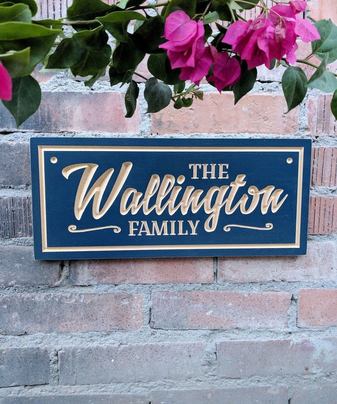 14"x6" Family Name Plaque, Housewarming Gift, Anniversary Gift, Wedding ...