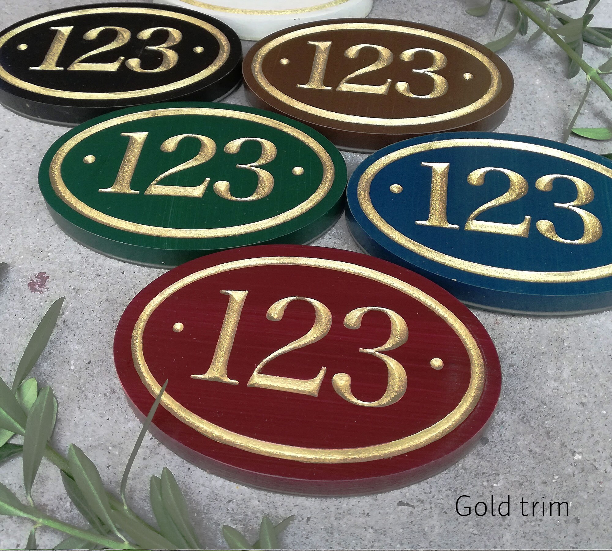 10" Round House Number Engraved Plaque, Housewarming Gift, Address ...