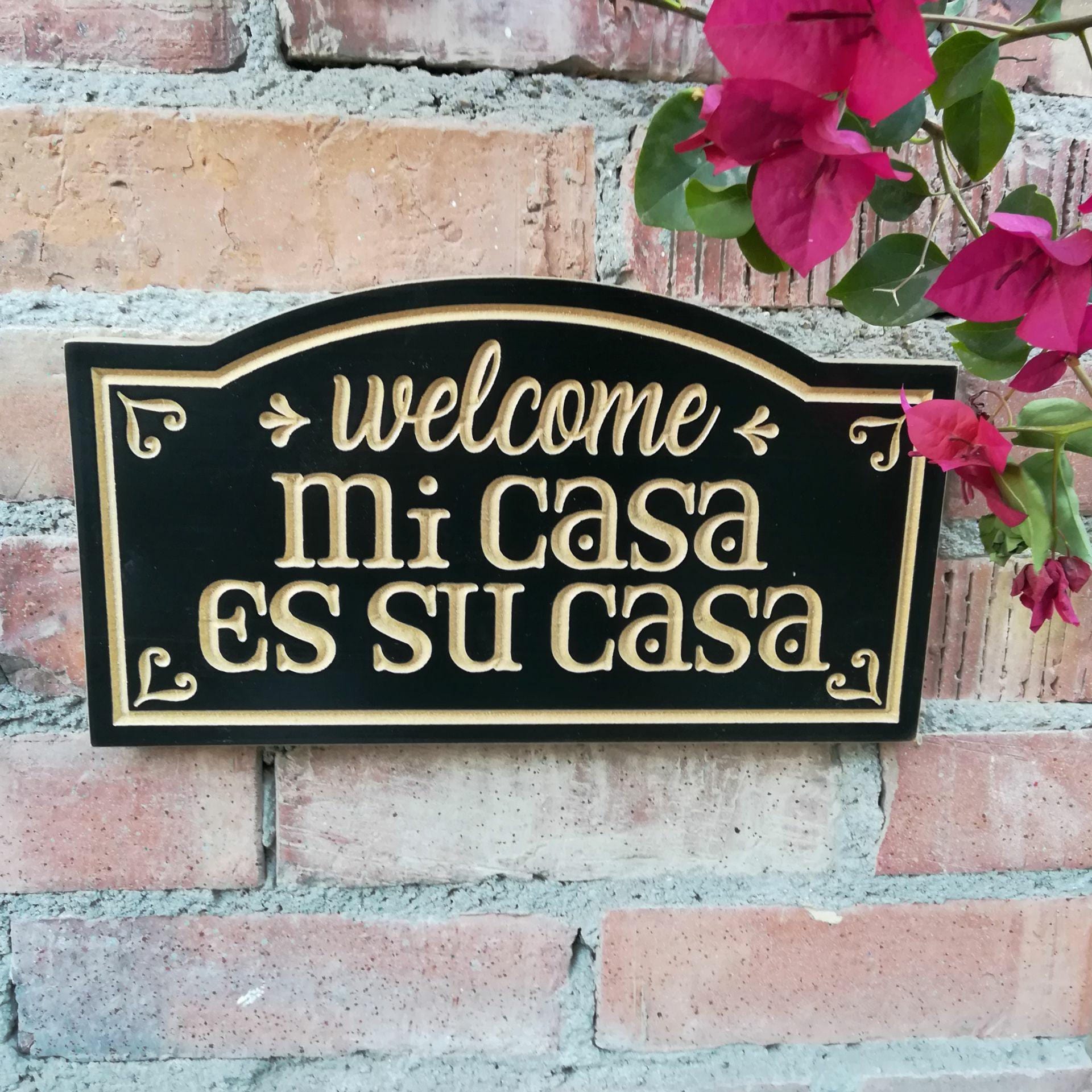 12" X 6.5" Mi Casa Es Su Casa Sign, Welcome House Sign, Front Door Sign ...