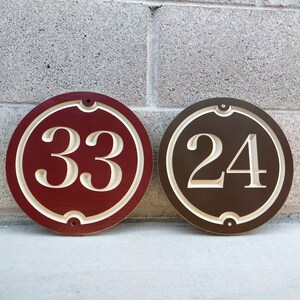 10" Round House Number Engraved Plaque, Housewarming Gift, Address ...