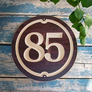 10" Round House Number Engraved Plaque, Housewarming Gift, Address ...