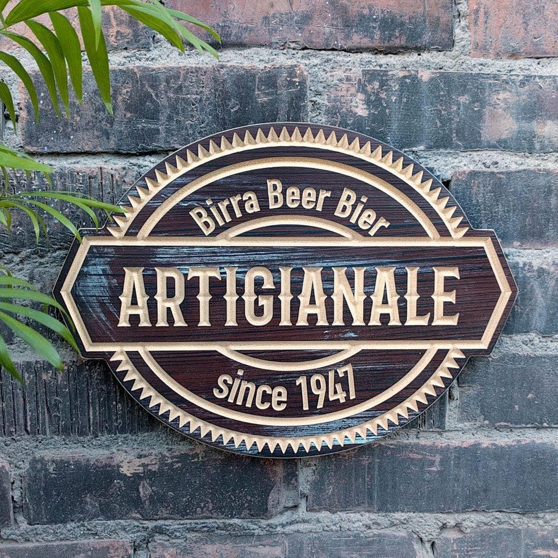Vintage Style Sign With 3 Customizable Lines Shop Sign Man | Etsy
