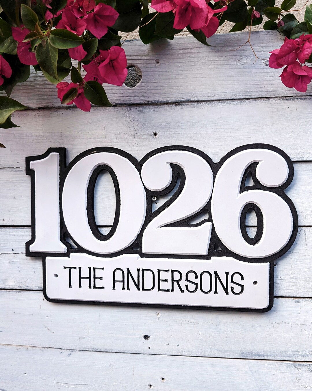 PVC Address Numbers Silhouette With Secondary Text Below Like Street ...