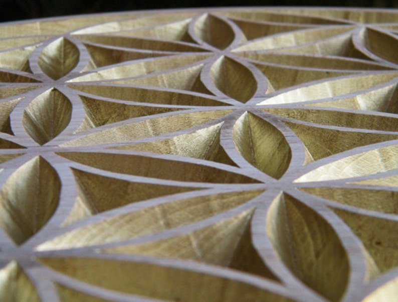 Flower of Life Solid Wood Plate | Etsy