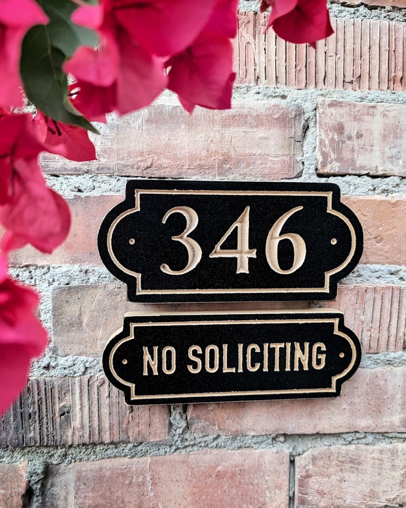Small Set of Number House and No Soliciting Signs, House Number for ...
