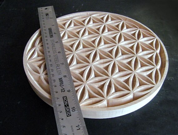 Flower of Life Solid Wood Plate | Etsy