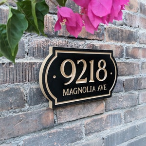 14"x 8" House Number, Engraved Plaque, Housewarming Gift, Open House ...
