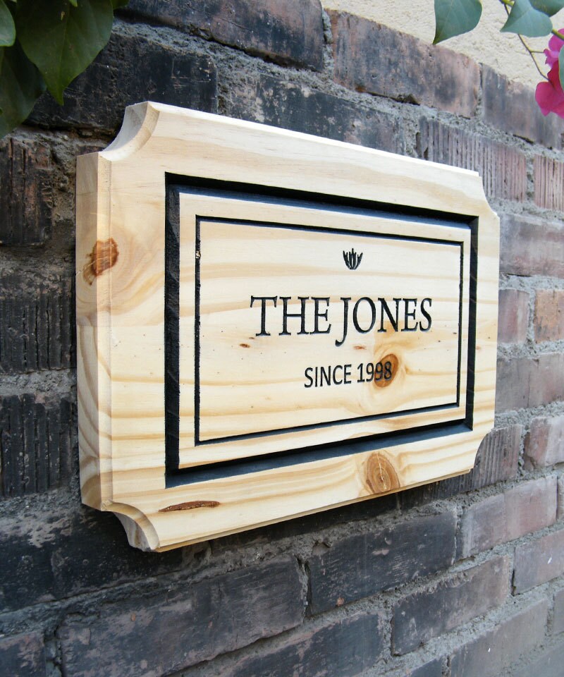 Family Name Plaque Pine Custom Plaque Chalet Sign - Etsy
