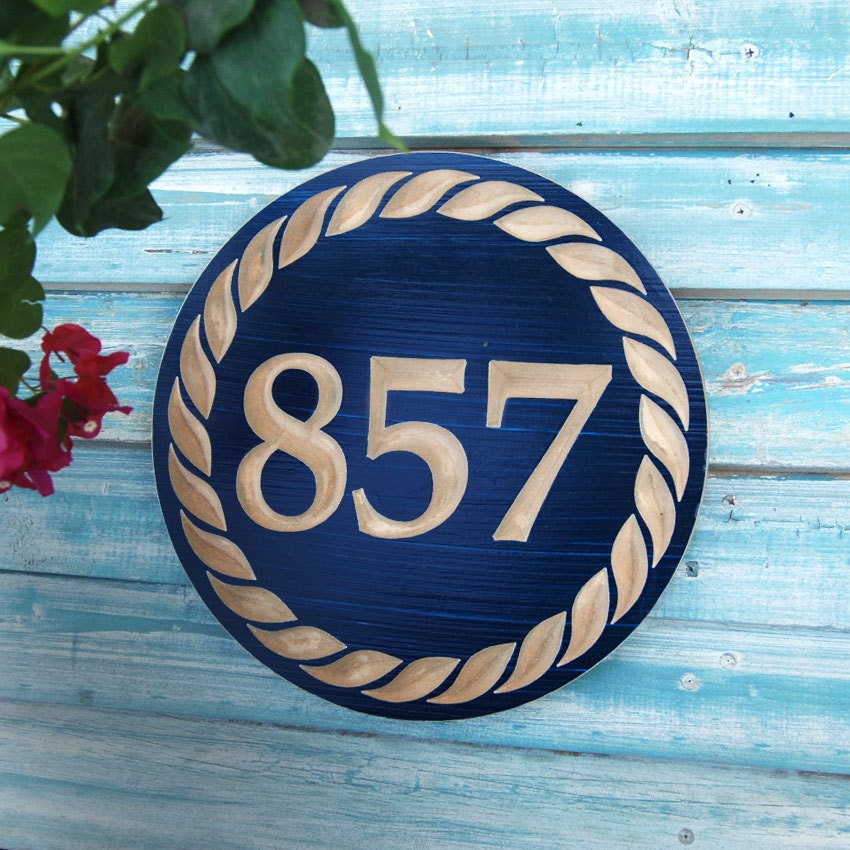 10" Nautical House Number Engraved Plaque, Housewarming Gift, Realtor ...