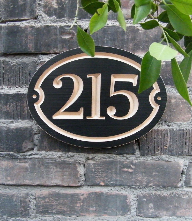 10x7 Oval House Number Engraved Plaque numbers | Etsy