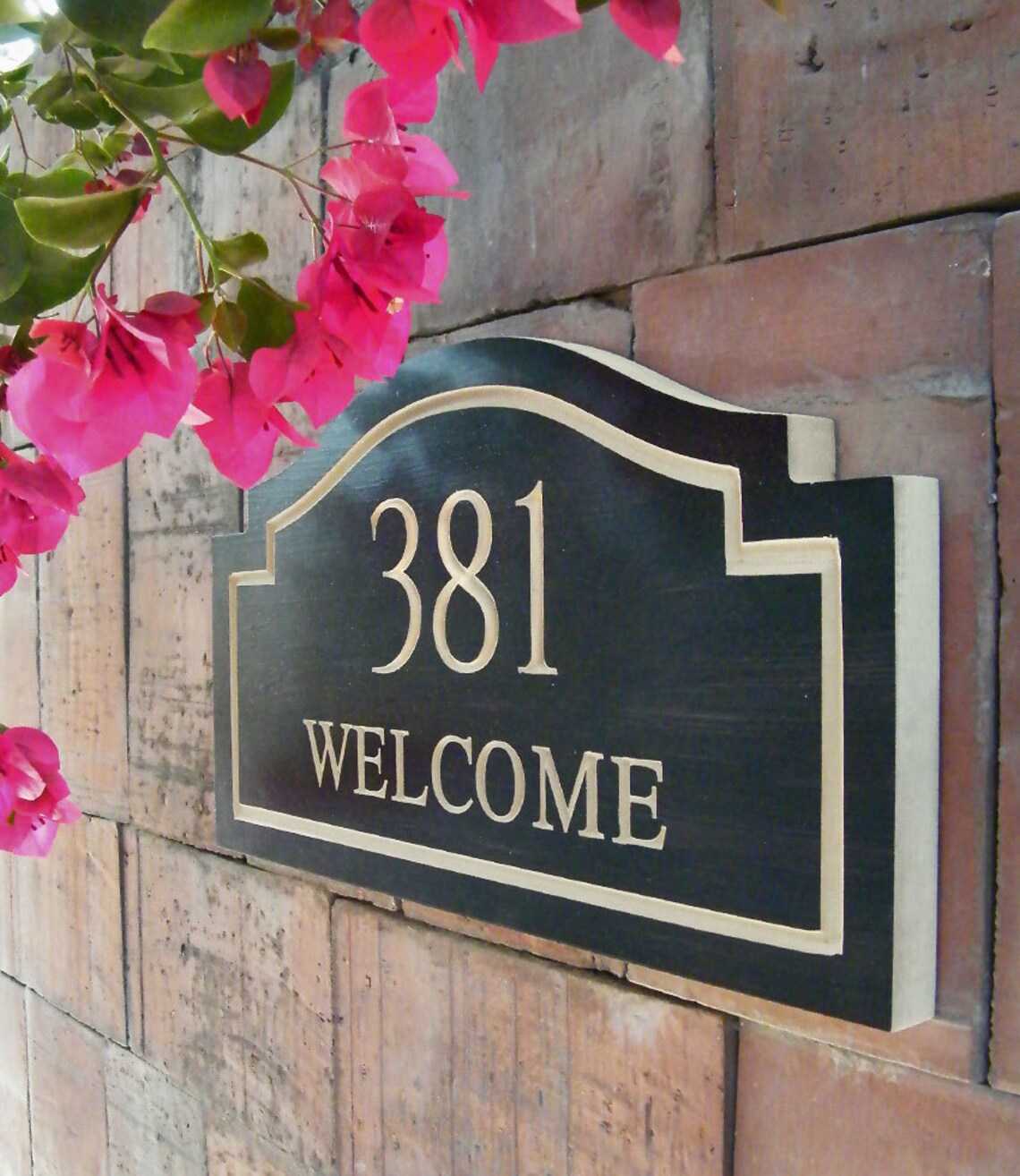 15"x8" Welcome Home Number Plaque, Carved Number, Engraved Plaque ...