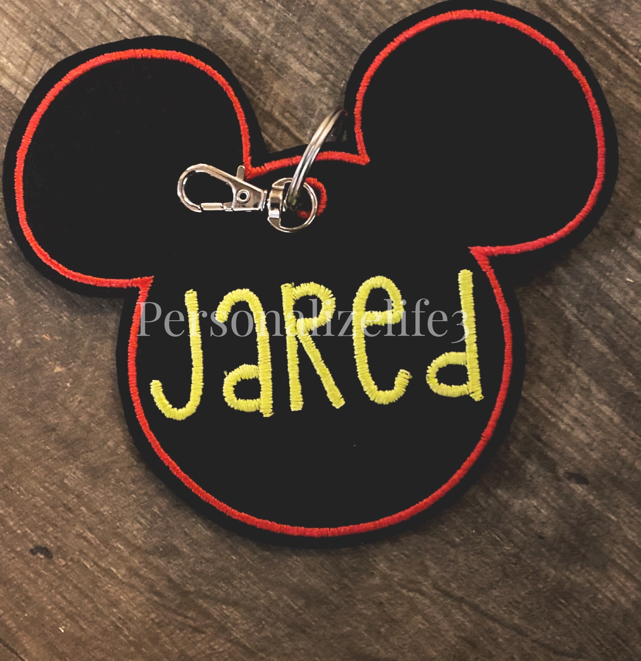 Mouse Backpack Tag Mouse Ears Personalized Name TagBackpack - Etsy ...