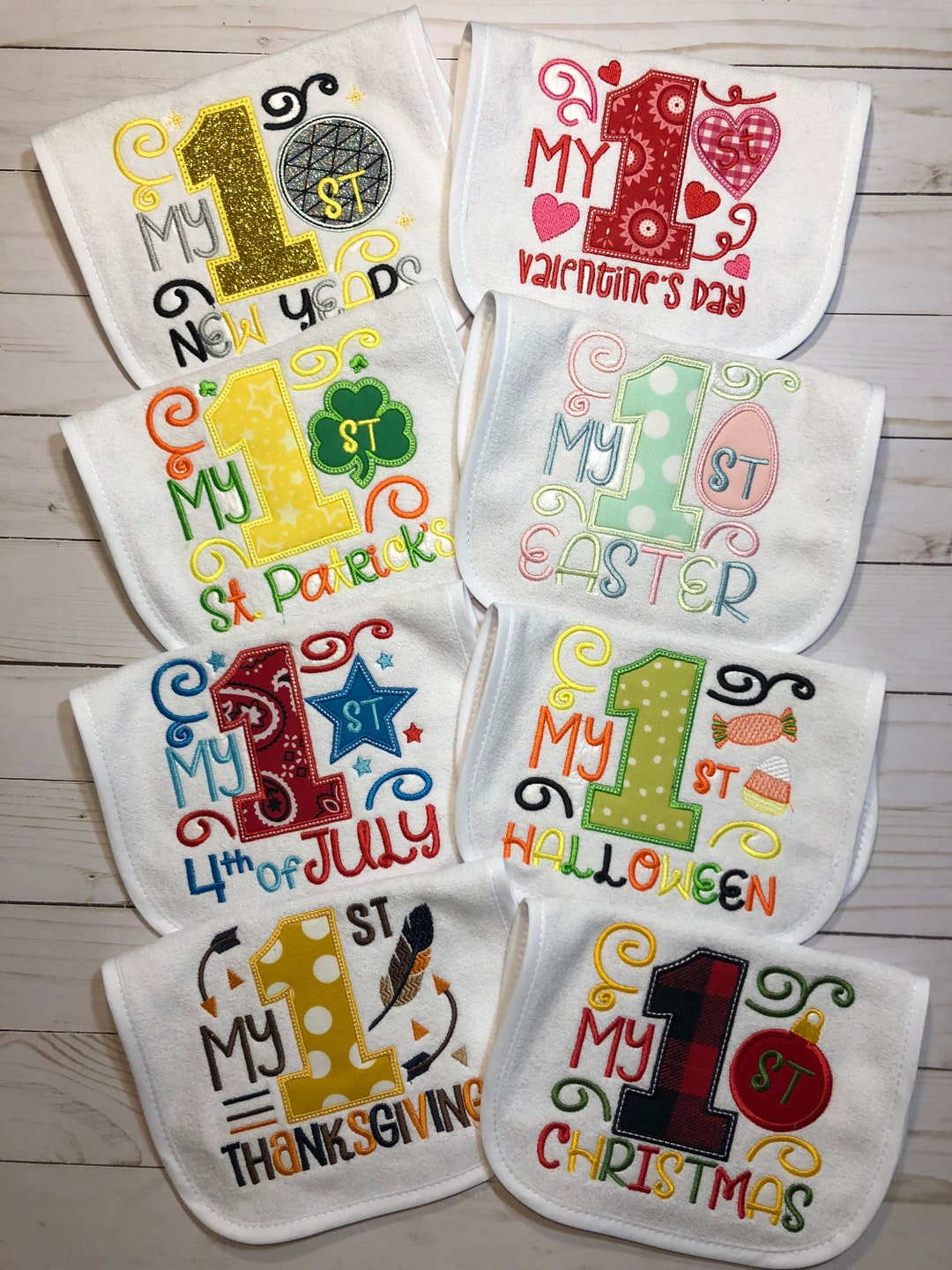 Holiday Bib Set, Custom Bib Set, Baby Gift - Etsy