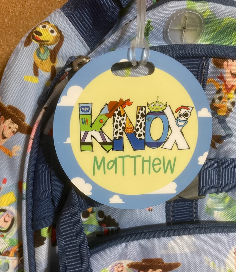 Personalized Character Acrylic Backpack Tag - Etsy