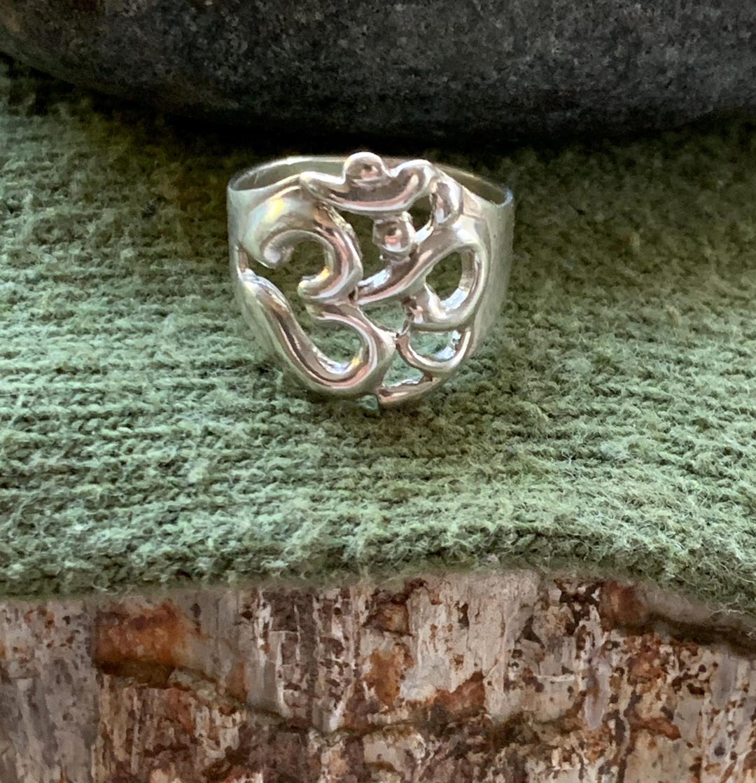 Silver 925 OM Symbol Cut Out Design Ring - Etsy