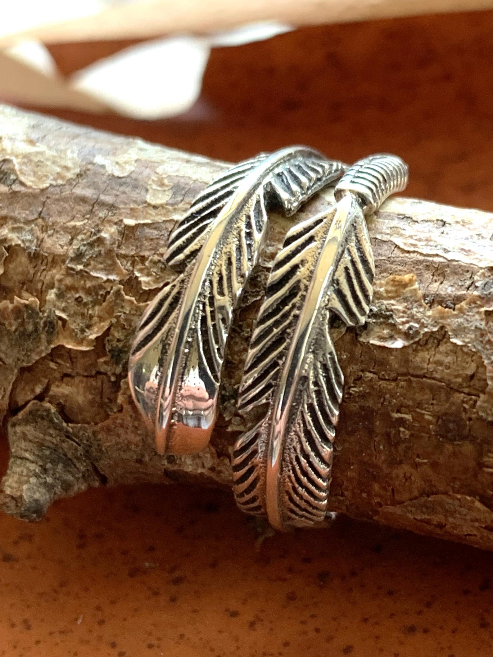Silver 925 Feather Wrap Design Ring - Etsy
