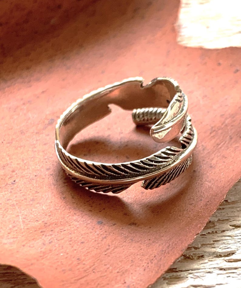 Silver 925 Feather Wrap Design Ring - Etsy
