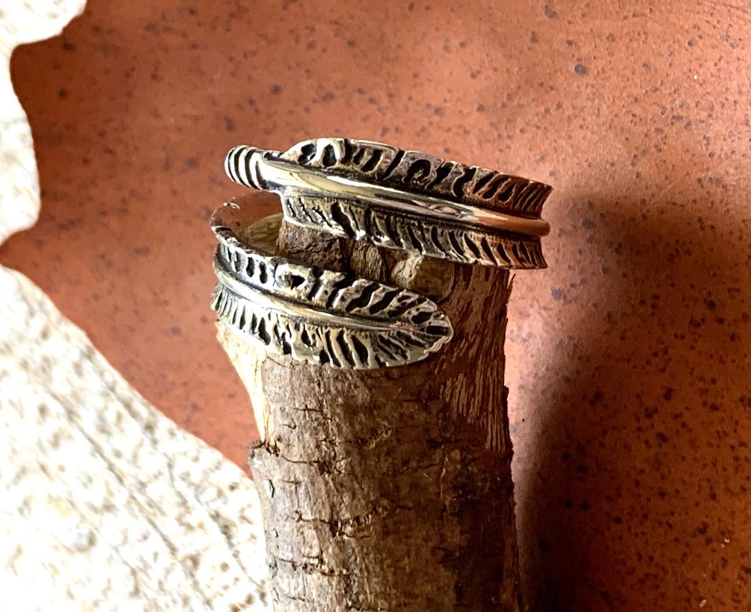 Silver 925 Feather Wrap Design Ring - Etsy