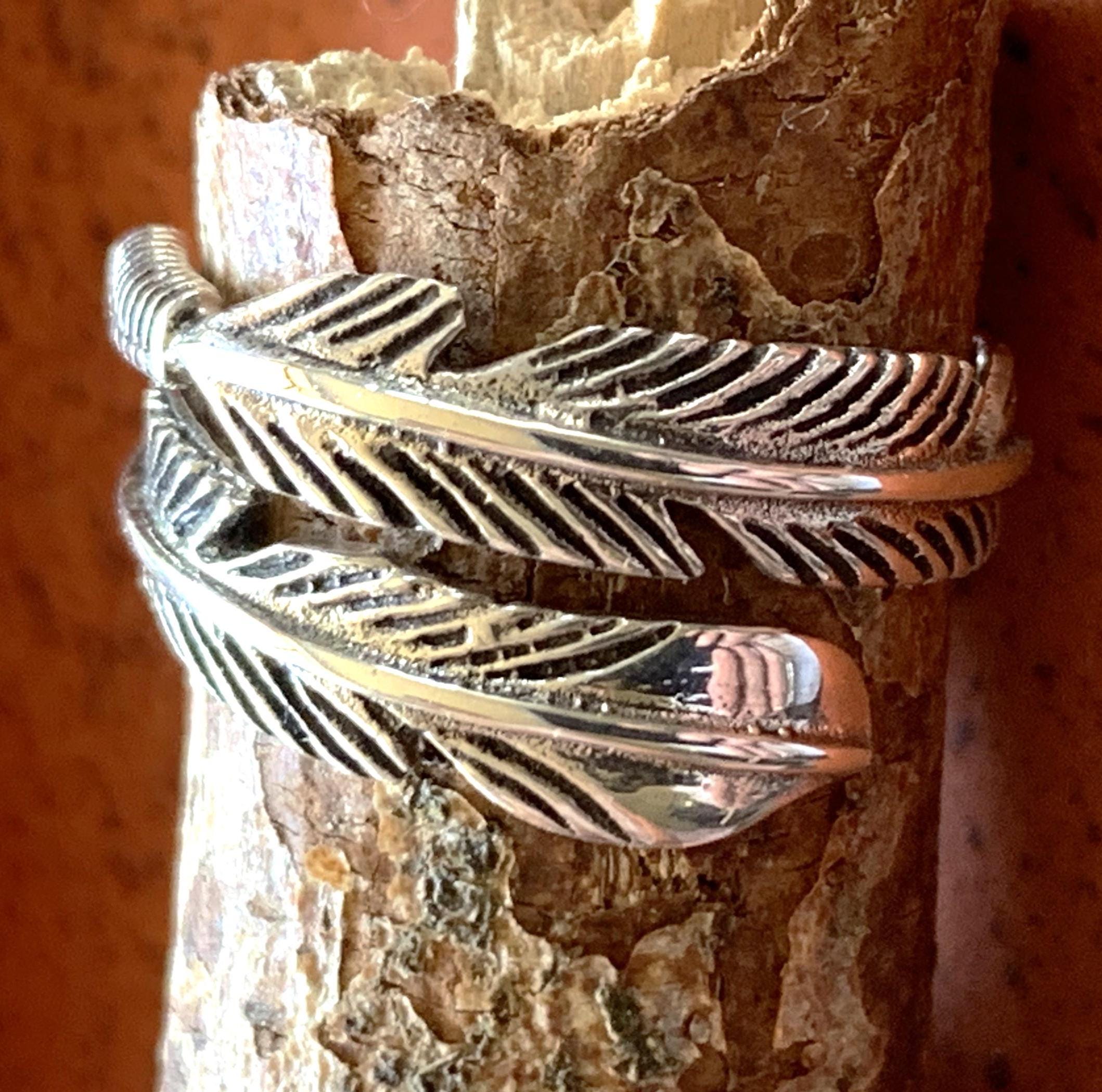 Silver 925 Feather Wrap Design Ring - Etsy