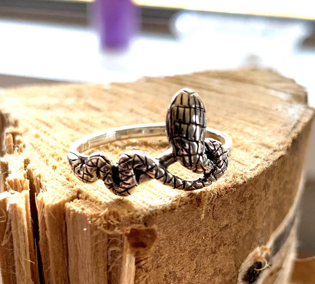 Silver 925 Textured Snake Ring - Etsy
