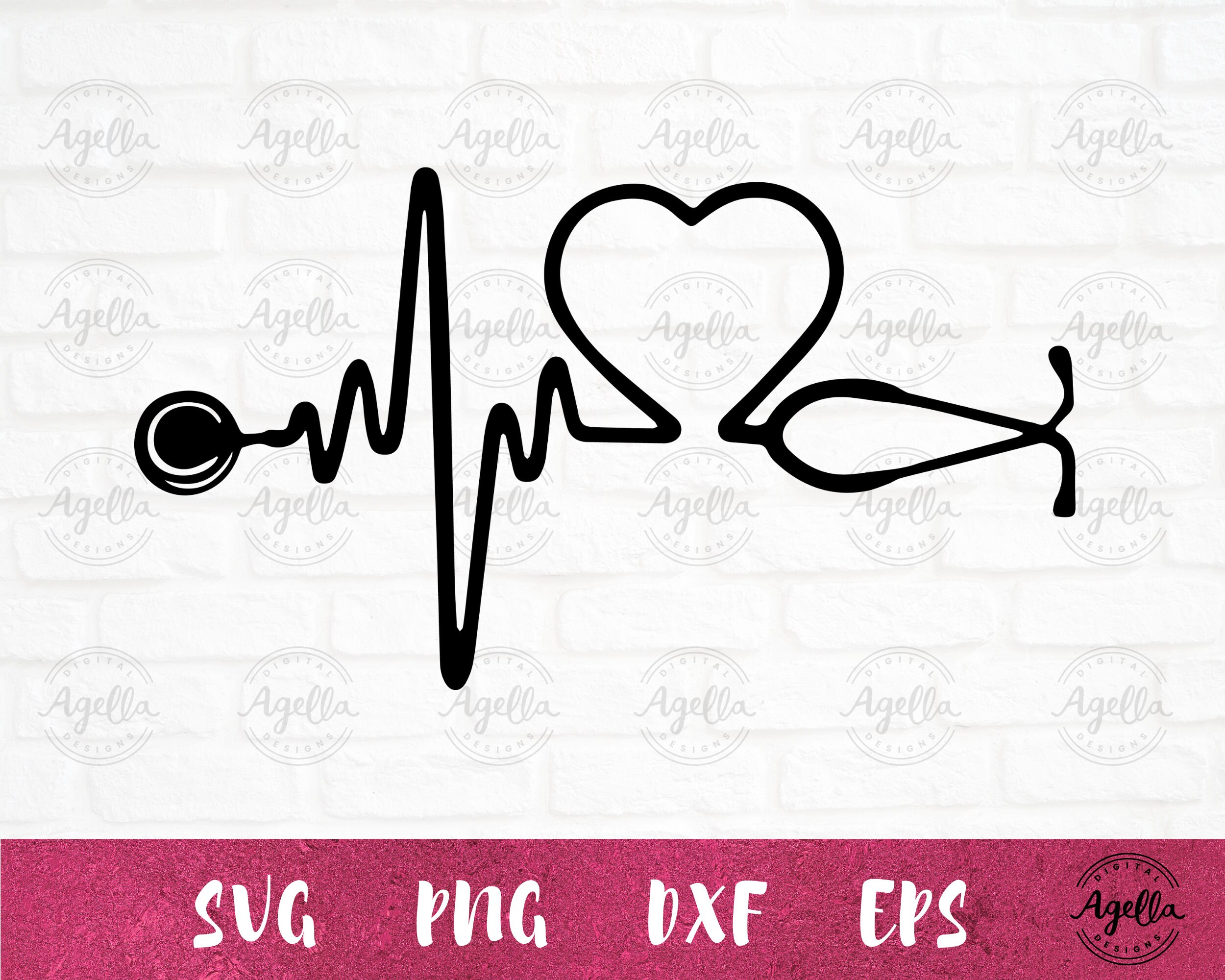 Stethoscope Svg Stethoscope Heart Sublimation Designs Nurse - Etsy