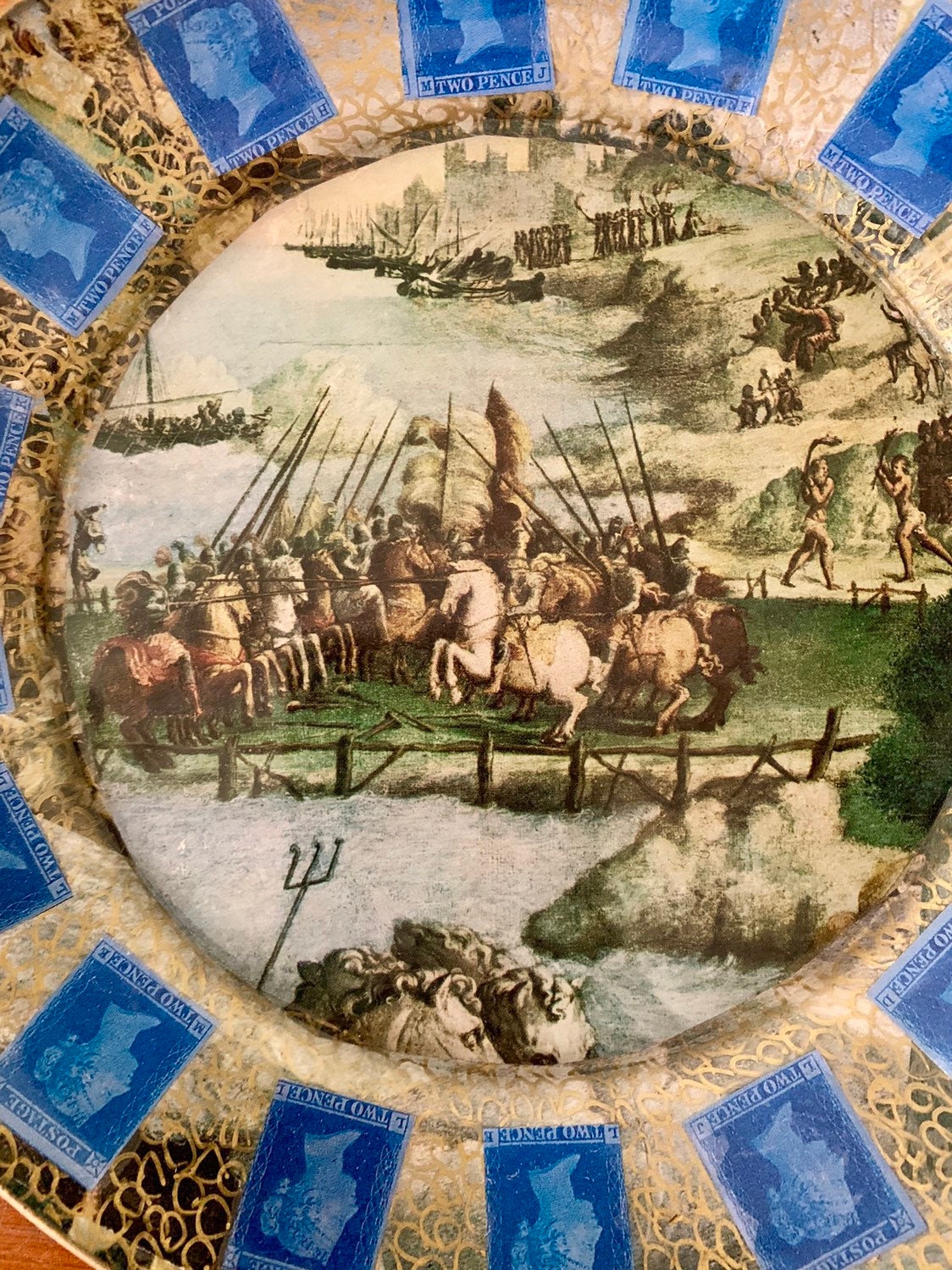Vintage Jered Holmes Decoupage Glass Plate - Etsy