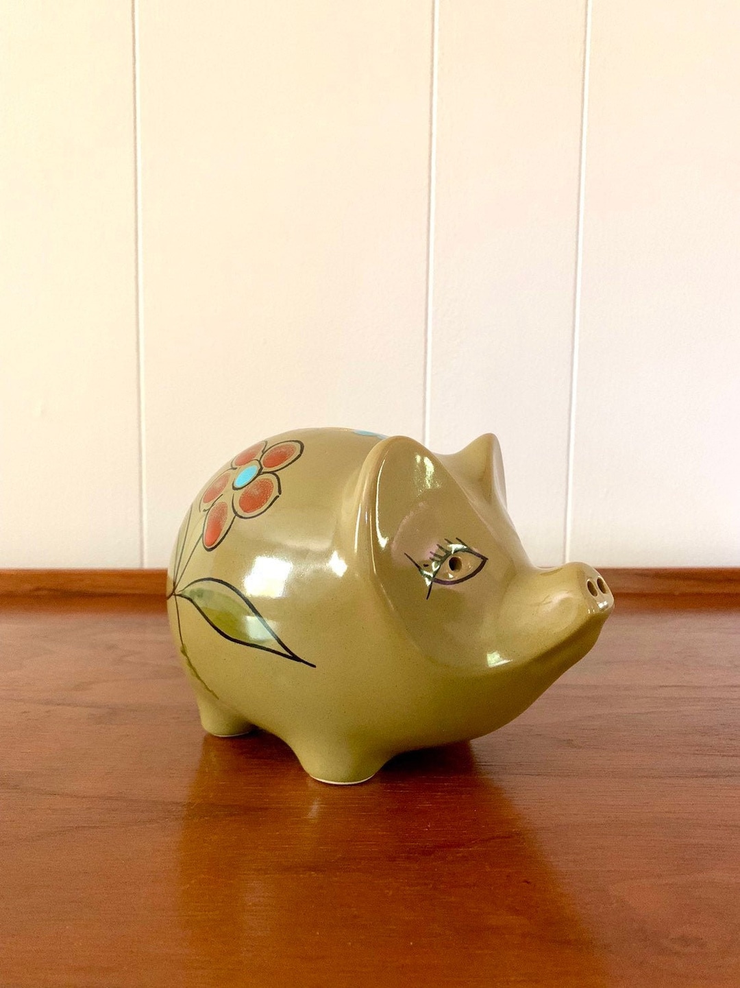 Vintage Hand-painted Ceramic Piggy Bank Made in Italy - Etsy