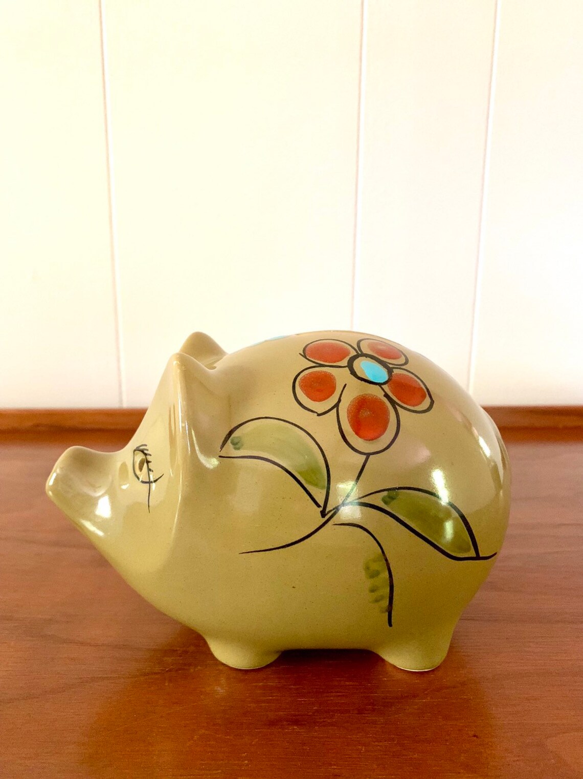 Vintage Hand-painted Ceramic Piggy Bank Made in Italy | Etsy