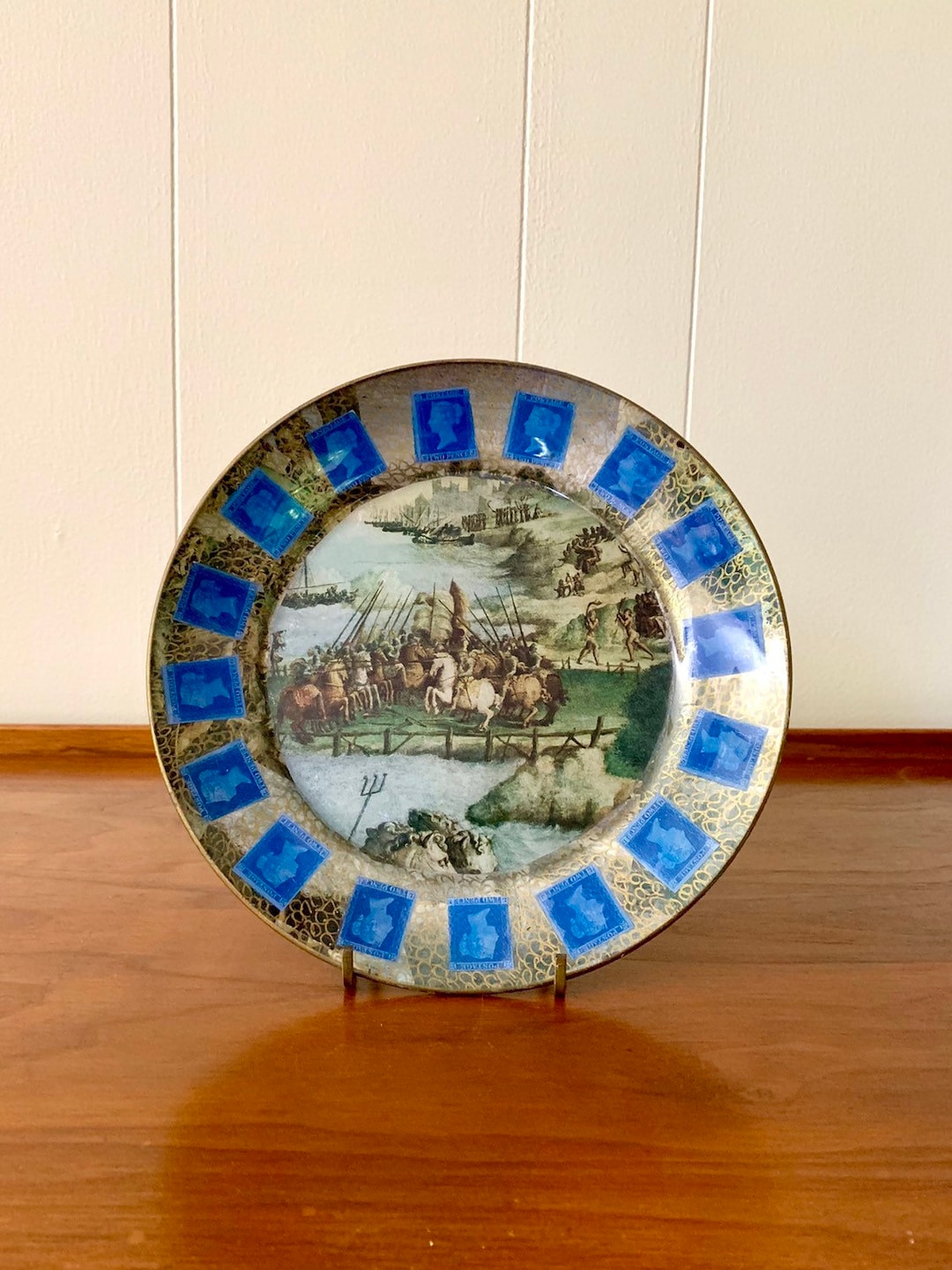 Vintage Jered Holmes Decoupage Glass Plate - Etsy