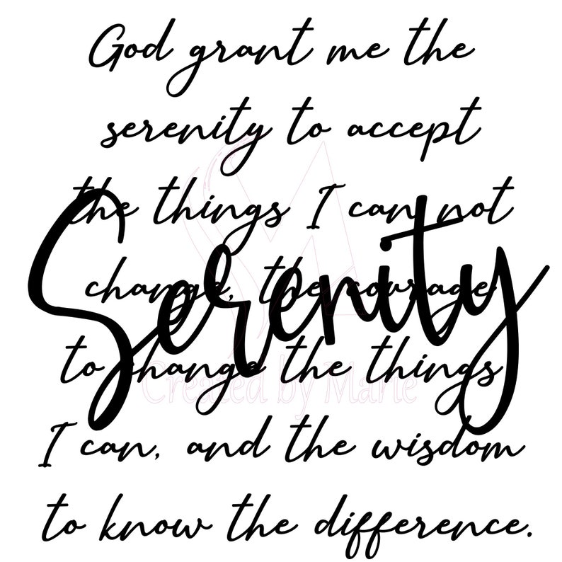 SERENITY Prayer SVG Christian Svg, Motivational Svg, Faith, Religious ...