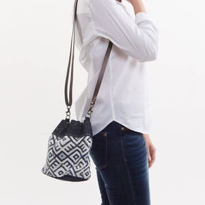 Small Fabric Bucket Bag, Women's Crossbody Bag Handmade From Linen ...