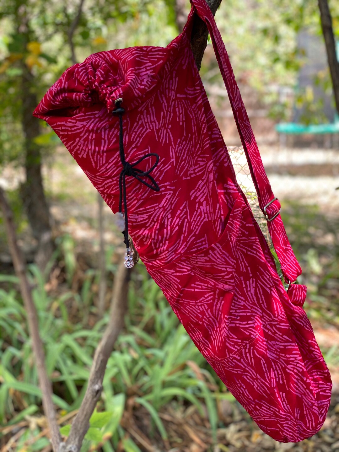 Pink Batik Reinforced Yoga Bag - Etsy