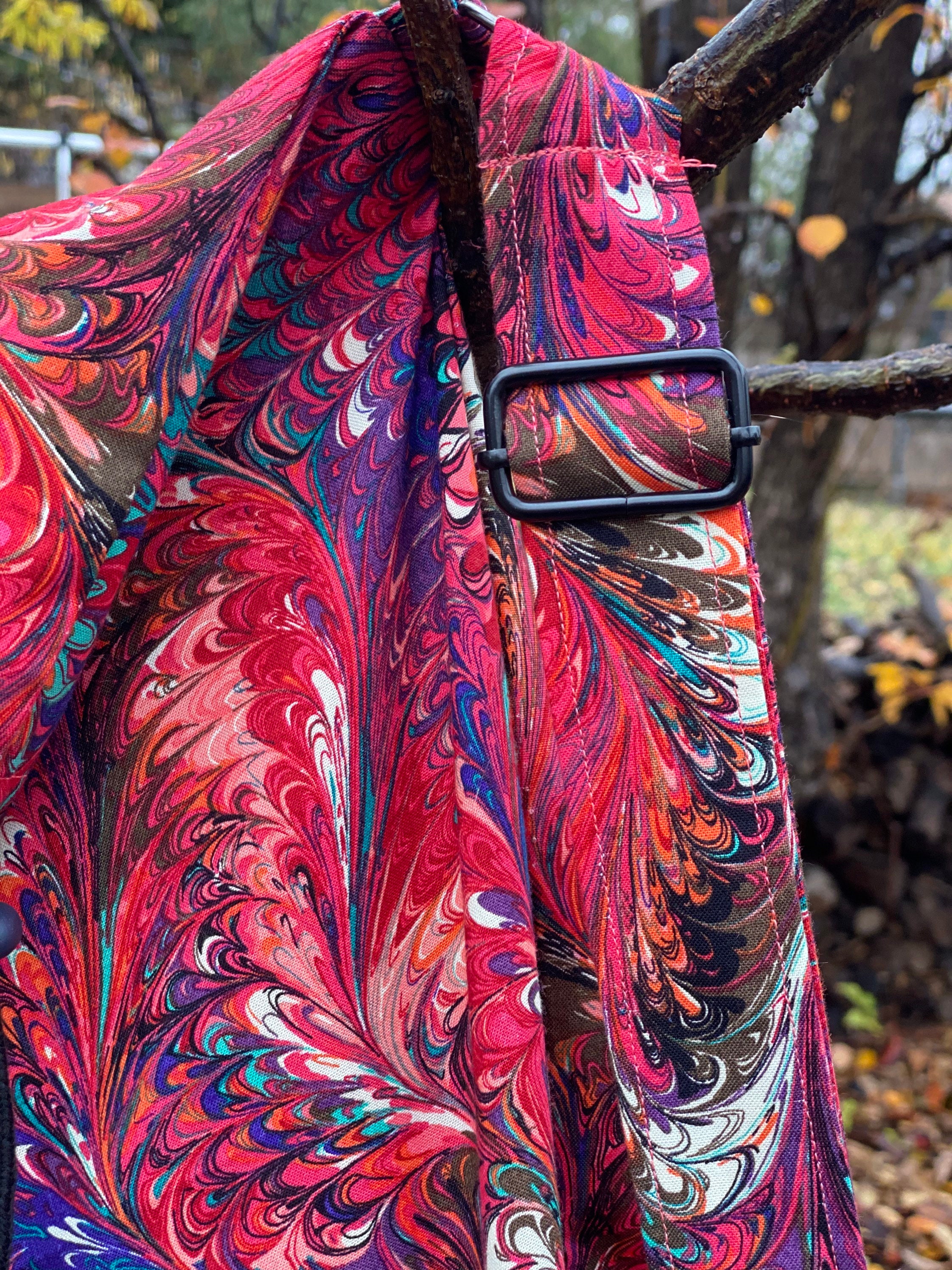 Pink, Purple, and Coral oil Slick Fabric Reinforced Yoga Bag - Etsy