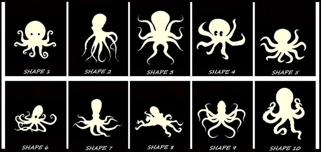 Smooth Laser Cut Octopus Shape Set 1 - Unfinished Cutout - Many Sizes ...