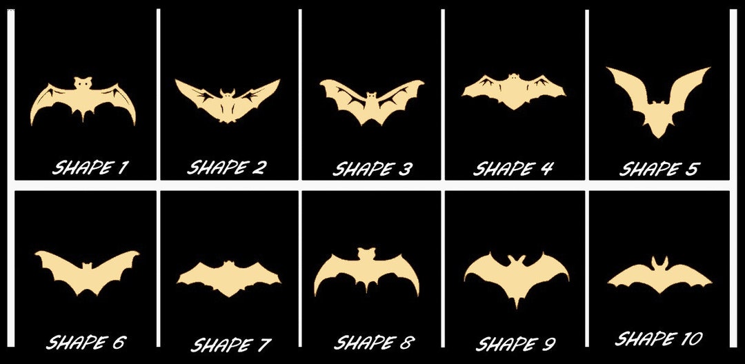 Smooth Laser Cut Bat Shape Set 2 - Unfinished Cutout - Many Sizes ...