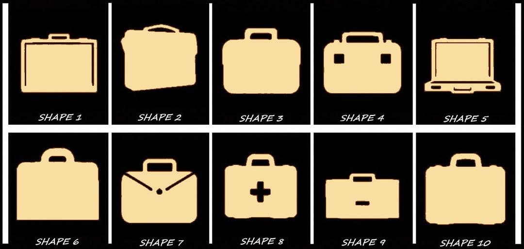 Smooth Laser Cut Briefcase Shape Unfinished Cutout Multiple Sizes ...